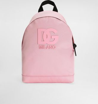Dolce & Gabbana Nylon Backpack With Dg Patch - Mann Collection Rosa Onesize
