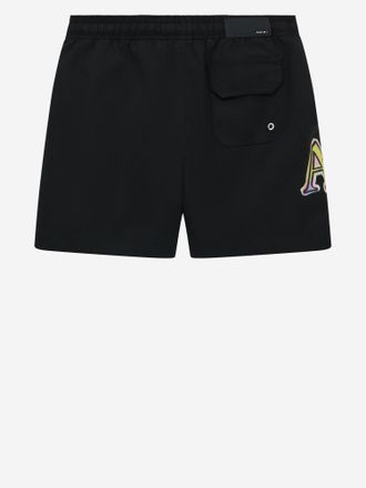 Amiri Logo Print Swim Shorts - Black