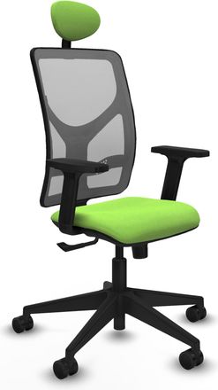 Piqueras y Crespo B&uuml;rostuhl mit verstellbarer Armlehne, h&ouml;henverstellbare Lendenwirbelst&uuml;tze und festes Kopfteil, ausgestattet mit 3 Positionen und Schneideschaum, Grau