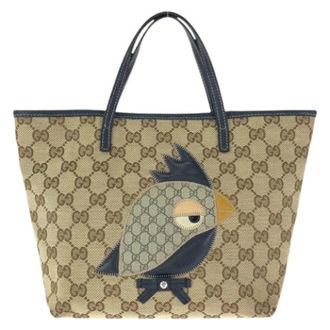 Gucci unisex, Pre-owned, Beige, Taille: ONE Size Sac cabas en cuir et toile GG Pre-owned