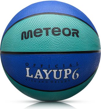 Meteor Layup Basketball, Blau, Gr&ouml;&szlig;e 6