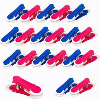 Arvo W&auml;scheklammern 20 St&uuml;ck, Soft Grip W&auml;scheklammern f&uuml;r W&auml;scheleine, W&auml;scheklammern, Blau und Rosa Farbe W&auml;scheklammern, W&auml;scheleinenklammern, Kleiderkl