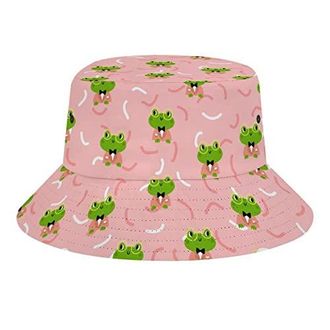 Generic Frog Et Memphis Chapeau De Pêcheur Anti-UV Bob Chapeaux Respirant Casquettes Visières pour Camping Plein Air Femme