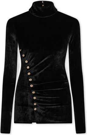 Paco Rabanne Femme, Tops, Noir, Taille: 34 FR Haut en Velours Drap&eacute;