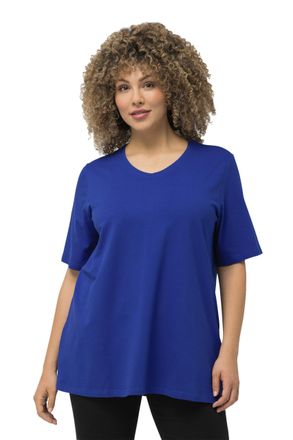 Ulla Popken Damen große Größen Übergrößen Plus Size T-Shirt, A-Linie, V-Ausschnitt, Halbarm