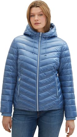 Tom Tailor Damen Plussize Lightweight Steppjacke mit Kapuze, 31653 - Coronet Blue, 46