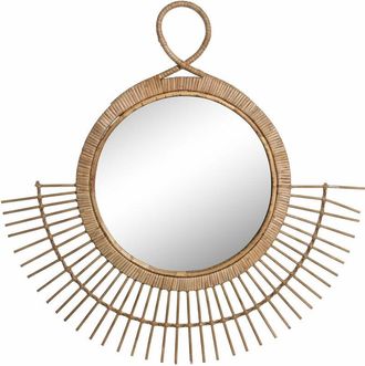 DKD Home Decor Mirror Ratan Mirror 68x2x68 natürliches braunes Ratan Material Mirror Multicolor Color Family Mirrors Details