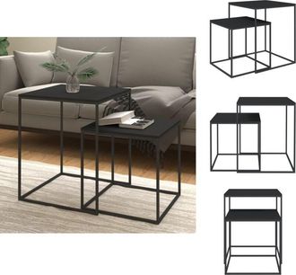 vidaXL Vidaxl - Couchtisch-Set 2-tlg. Holzwerkstoff und Metall - Couchtisch - Holztisch - Esszimmertisch - Wohnzimmerdeko - Sideboard
