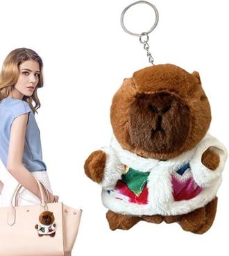 Generic Porte-cl&eacute;s en peluche de menuisier - Porte-cl&eacute;s en peluche de charpentier - Sac &agrave; dos - Porte-cl&eacute;s suspendu D&eacute;coration | Manteau veste avec fleurs Pig