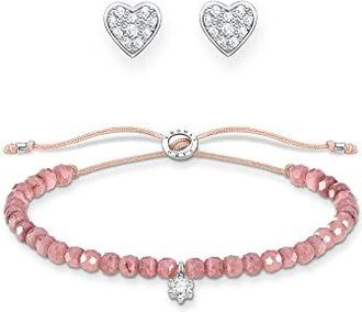 Thomas Sabo Sabo SET0603-401-9-L20v Parure bracelet et boucles doreilles pour femme en argent sterling 925, 20 cm, Argent sterling, Zircone cubique