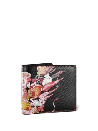Shanghai Tang x Jacky Tsai portefeuille Flower Dragon - Noir