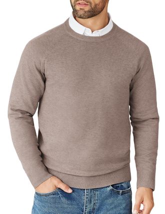 Coofandy Pullover für Herren Strickpullover Langarm Business Pullover Einfarbig Basic Herrenpullover Crewneck Sweater Mondgrau XXL