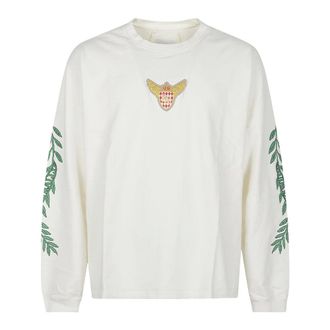 Rhude T-shirt Manches Longues Tripoli Wreath - Homme - Tops - Blanc - Taille: S