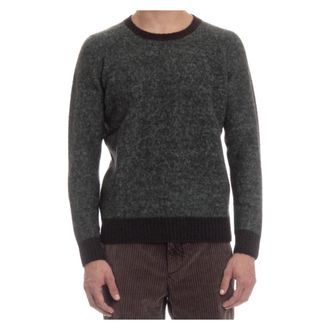 Drumohr Weicher Wollpullover mit Kontrastdetails - - Knitwear - Herren - Gr&uuml;n - L