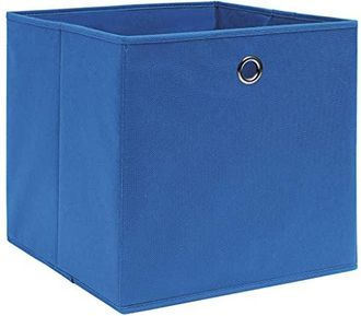 vidaXL 10x Bo&icirc;tes de Rangement Coffres de Rangement Bo&icirc;tes dEmballage Stockage Foulards Chaussettes Sous-v&ecirc;tements Tissu Intiss&eacute; 28x28x28 cm Bleu