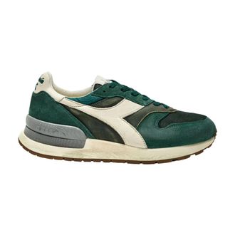 Diadora Gr&uuml;ner Nubuk Sneaker Retro Kollektion - - Shoes - Herren - Gr&uuml;n - 45 EU