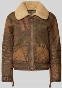 Polo Ralph Lauren Lederjacke mit Rei&szlig;verschluss