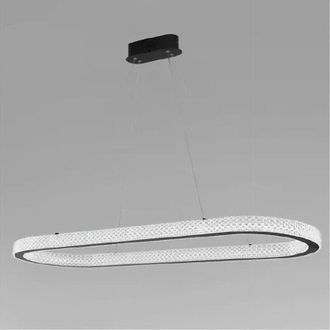 Trade Shop Trade Shop - LED-Pendelleuchte 92W ovale horizontale Lampe schwarzer Kristall 31999