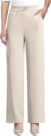 Generic Pantalon &agrave; jambes larges pour femme - Taille haute - Pantalon long en tissu - Coupe droite - A&eacute;r&eacute; - Pantalon de sport - Pantalon de loisirs - Pantalon