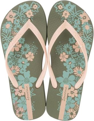 Ipanema Classica Happy XII Fem Damen-Flip-Flops, gr&uuml;n beige, 39 EU