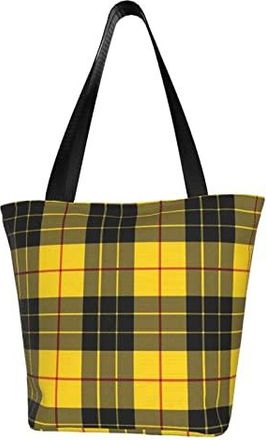 AOOEDM Sac fourre-tout Sacs &agrave; provisions &agrave; carreaux jaunes et noirs Petit sac de march&eacute; r&eacute;utilisable Sacs fourre-tout de plage Sacs de voyage