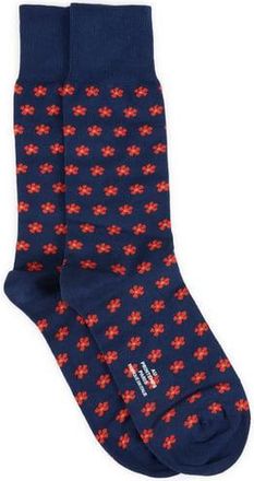 Au Printemps Paris Chaussettes hautes &agrave; fleurs en coton m&eacute;lang&eacute;