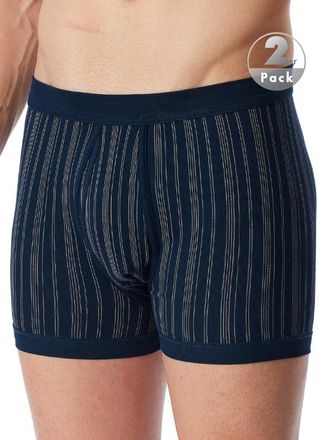 Schiesser Herren Unterw&auml;sche blau Reine Baumwolle Gestreift