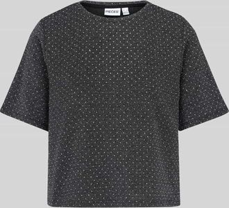 Pieces T-Shirt mit schimmerndem Allover-Design