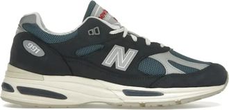 New Balance Low-Top Sneaker - New Balance 991v2 MiUK Vintage Navy - Gr. 40 (EU) - in Wei&szlig; - f&uuml;r Damen