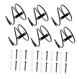 Valiclud 6 Stück Wandmontierte Spiral Weinflaschenhalter Schwarz Kreative Weinlagerung Rostfrei Platzsparend Stilvolles Weinregal für Zuhause Bar Küche Geschen