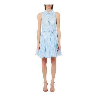 Liu Jo Femme, Robes, Multicolore, Taille: 38 FR Vichy Belted Dress