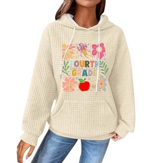 Generic Sweat à capuche uni pour femme - Pull confortable et solide - Col rond - Manches longues - Poche extérieure - Couleur unie - Automne - Couleur unie - 