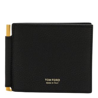Tom Ford Portemonnaies - Textured Leather Wallet With Gold-Tone Clip - Gr. unisize - in Schwarz - f&uuml;r Damen