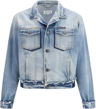 Maison Margiela Homme, Vestes, Bleu, Taille: L Veste en jean en coton avec design classique