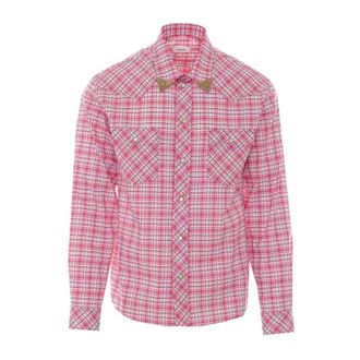 Versace Gekariertes Baumwoll-Popeline Slim Fit Hemd - - Shirts - Herren - Rot - L