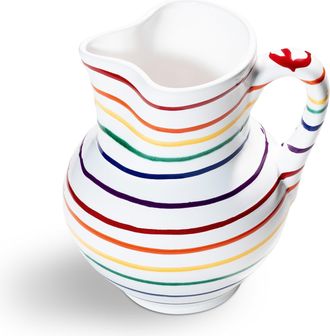 Gmundner Keramik Krug Wiener Form (1L) Regenbogen Geschirr, handgemacht in Österreich