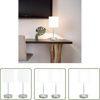 vidaXL Lampe de chevet - Lampes de table 2 pcs Bouton tactile Blanc E14
