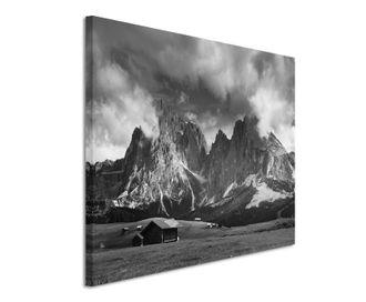 Paul Sinus Art 50x70cm Wandbild Fotoleinwand Bild in Schwarz Weiss Landschaft Alpen