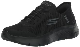 Skechers Damen Go Walk Flex Hands Free Slip-ins-Grand Entry Sneaker, Black Textile/Trim, 43 EU Weit