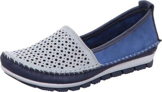 Gemini Damen Leder Ballerinas Mokassins 382013-01, Gr&ouml;&szlig;e:41 EU, Farbe:Blau