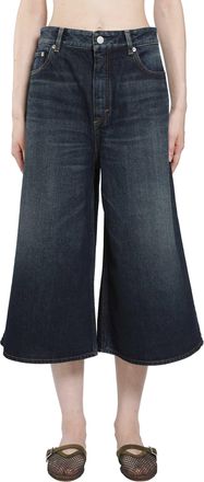 Alaia Palazzo Denim Bermuda Shorts