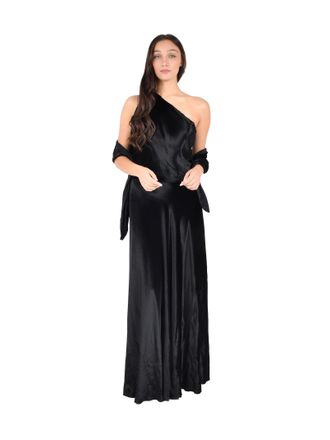 Alberta Ferretti Womens Long Dress Black Viscose