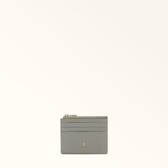 Furla Camelia Kartenetui Cenere Grau Strukturiertes Leder Damen