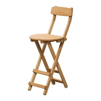 Generic 61,5/69 cm Klappbarer Barhocker, Klappbarer Hochstuhl aus Bambus mit R&uuml;ckenlehne, Tragbarer K&uuml;chenstuhl f&uuml;r Erwachsene, Geeignet f&uuml;r Balkon, B&uuml;ro, Gar