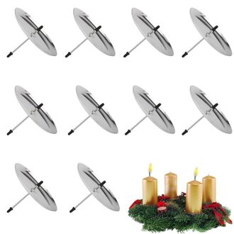 Chen Yu 10 St&uuml;ck Kerzenhalter Stumpenkerzen 6 cm / 2.36 in Adventskranz Kerzenhalter Aktivit&auml;t Metall Kerzenteller f&uuml;r Weihnachtsdekorationen und Party Event 
