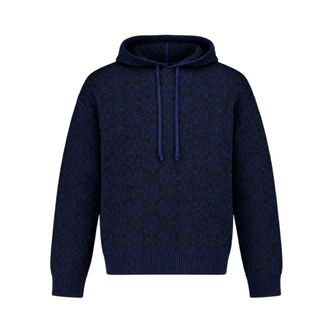 Kenzo Kenzogram Strick-Kapuzenpullover - - Sweatshirts & Hoodies - Herren - Blau - L