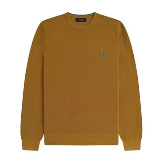 Fred Perry Maglia a girocollo con logo Fr - - Knitwear - Herren - Braun - L
