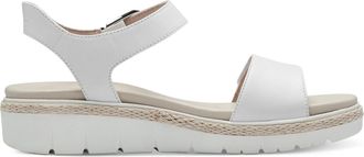 Tamaris Damen Sandaletten, Frauen Sandalen,Wechselfußbett,Sommersandalen,bequem,flach,Sommerschuhe,Freizeitschuhe,offene Schuhe,White,42 EU