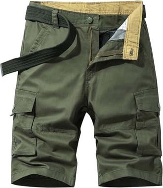 Generic Pantalon cargo pour homme, pantalon de jogging, short d&eacute;t&eacute; ample et d&eacute;contract&eacute;, couleur unie, 2026, Vert, 31W