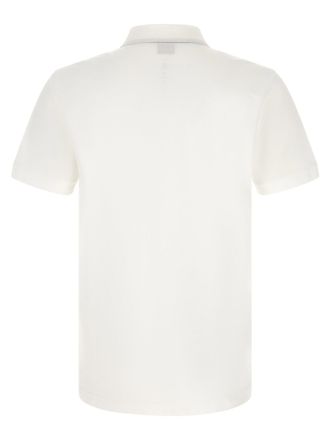 HUGO BOSS Monogram Collar Striped Polo Shirt - White